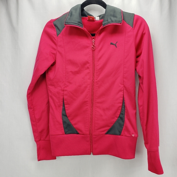 Puma | Jackets & Coats | Puma Zip Up Pink Gray Jacket Size S | Poshmark